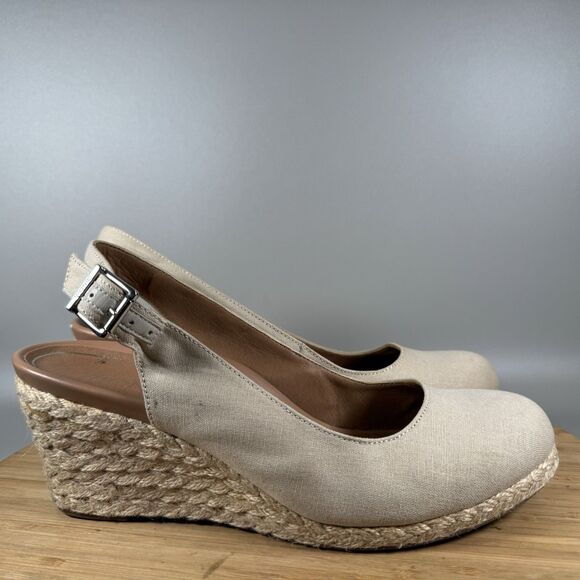 Vionic | Shoes | Vionic Carolina Espadrille Wedge Womens 9 Beige Closed ...